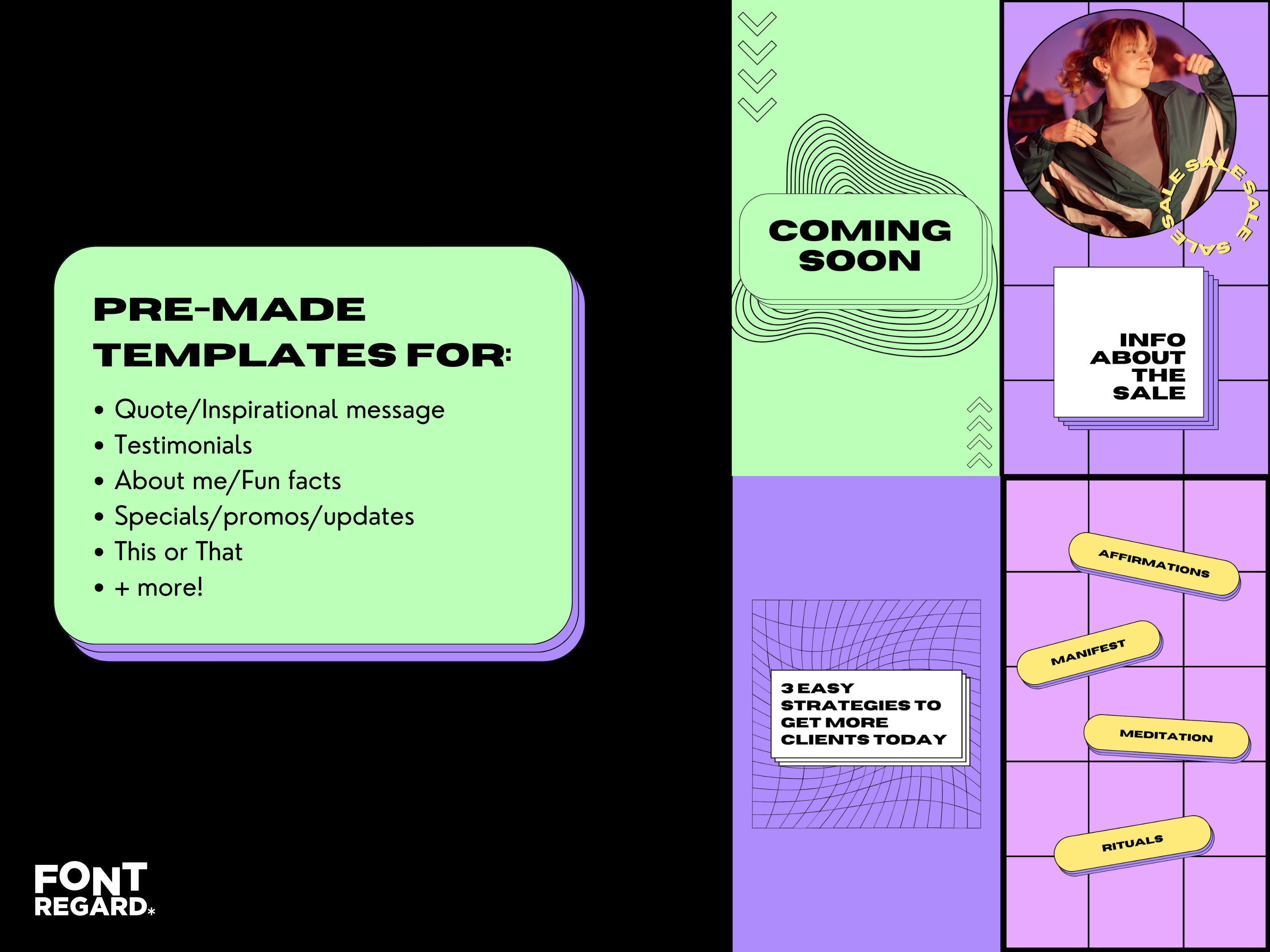 RETRO BOLD PASTEL Funky Instagram Story Templates Canva Coaches ...