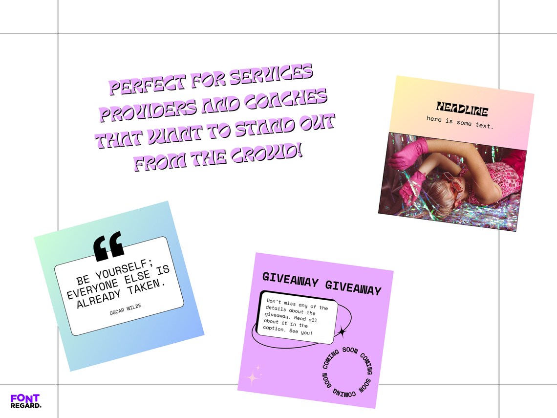 RETRO Y2K Funky Pastel Instagram Bundle Post/story Templates Canva ...