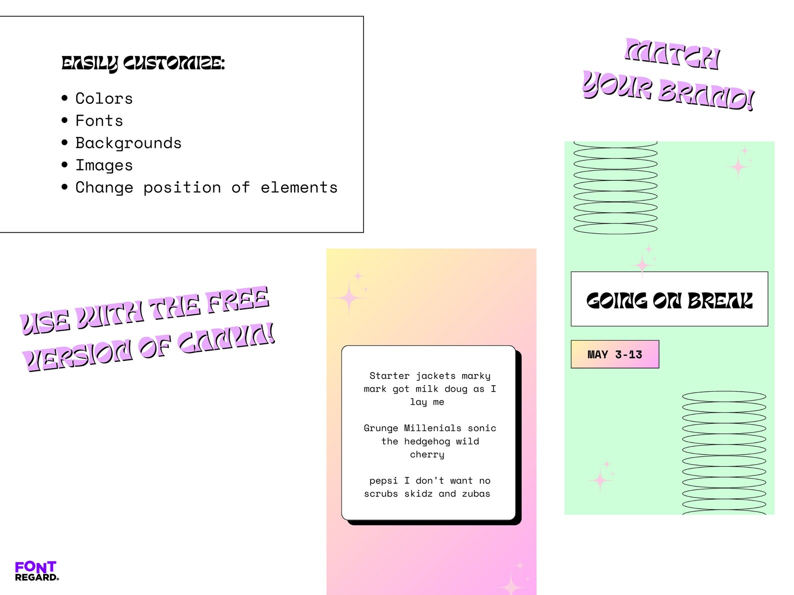 RETRO Y2K Funky Pastel Instagram Bundle Post/story Templates Canva ...