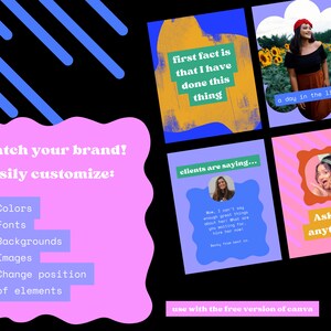 50 Retro, Bright, Funky and Fun Instagram Post Templates | Coaches and ...