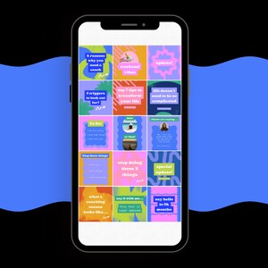 50 Retro, Bright, Funky and Fun Instagram Post Templates | Coaches and ...