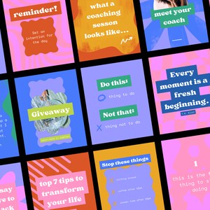 50 Retro, Bright, Funky and Fun Instagram Post Templates | Coaches and ...