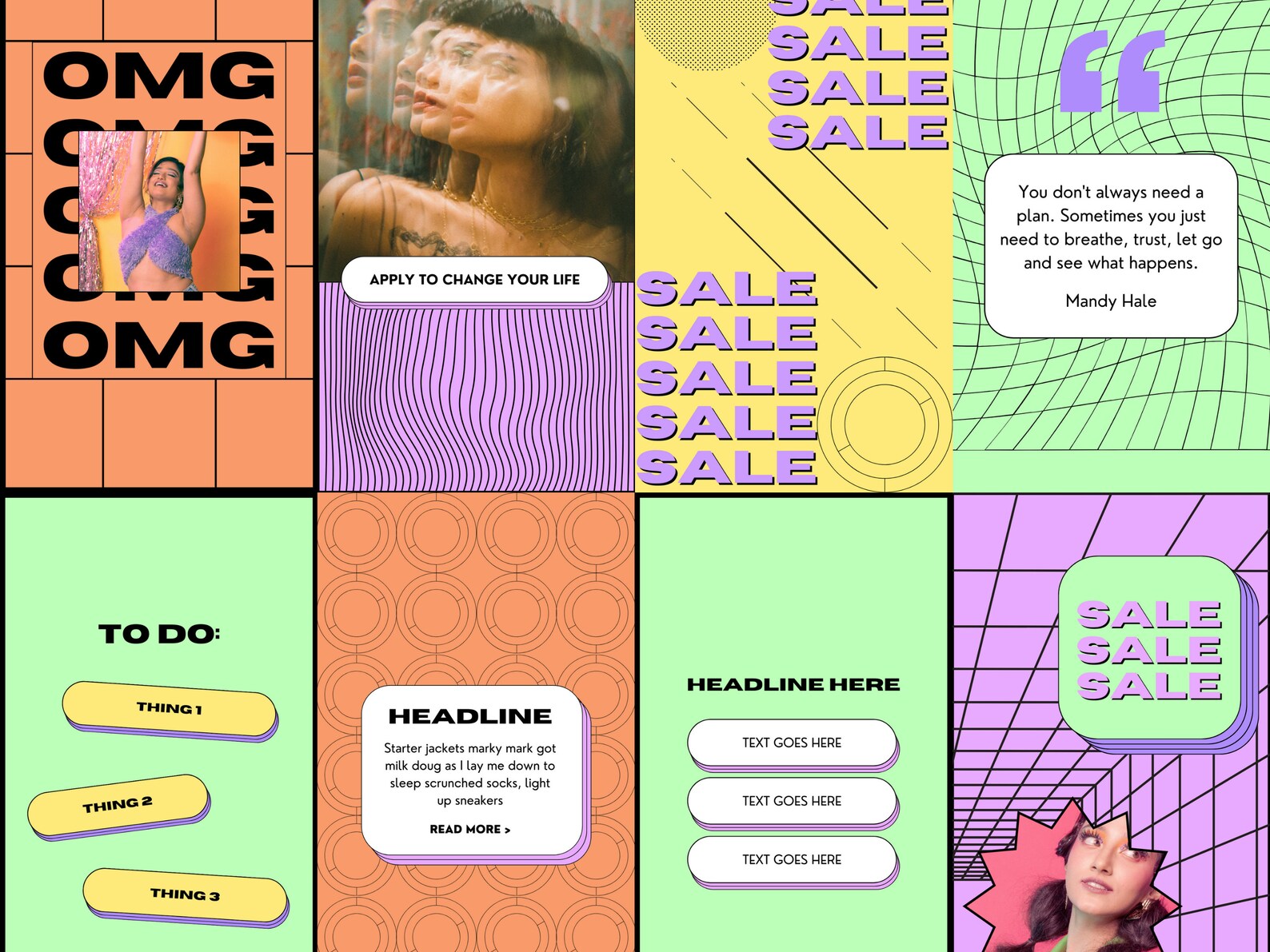 RETRO BOLD PASTEL Funky Instagram Story Templates Canva | Coaches ...