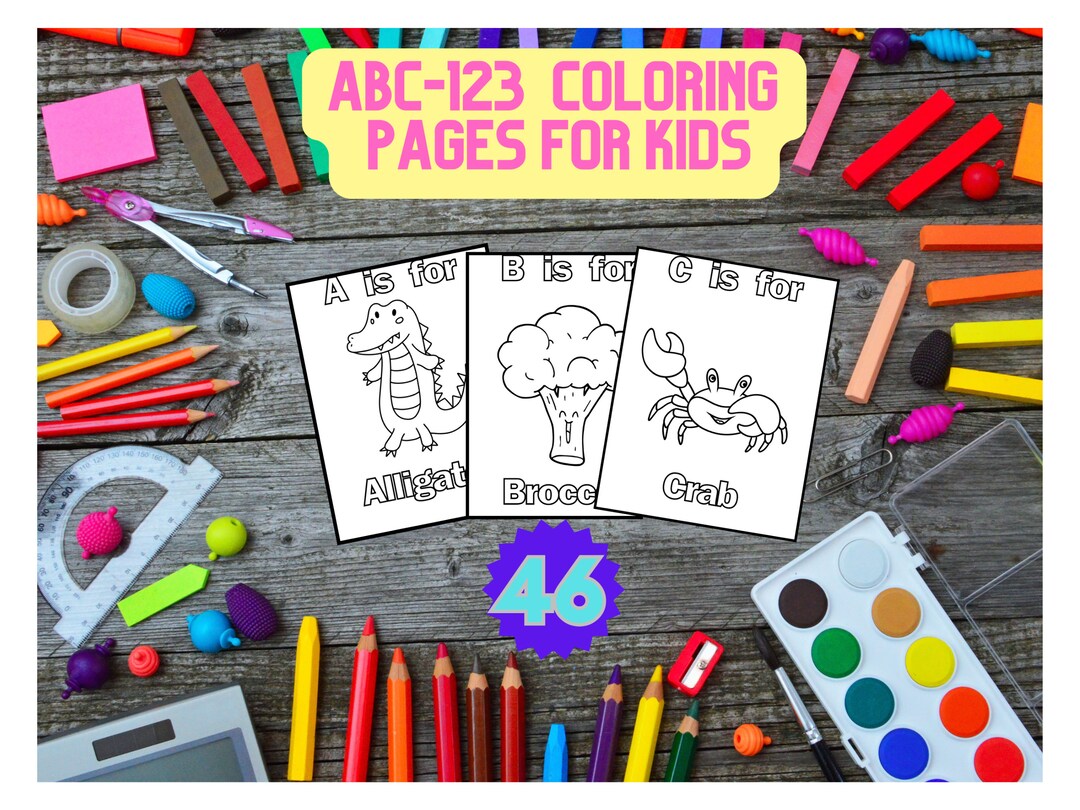 46 ABC 123 Kids Coloring Pages Educational Creative Fun Worksheets ...