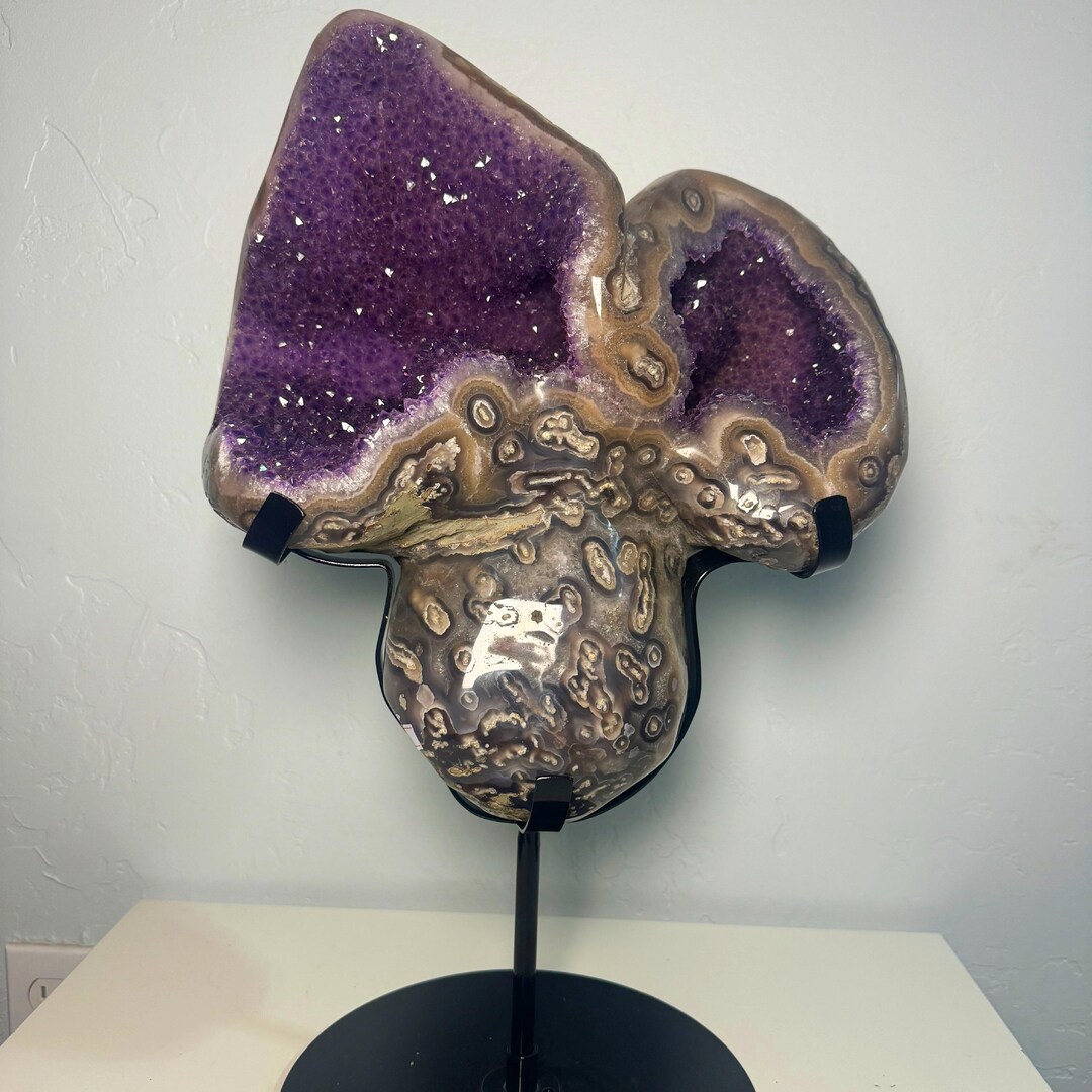 RARE and Unique Amethyst on Stand, Amethyst Cluster, Large Amethyst ...