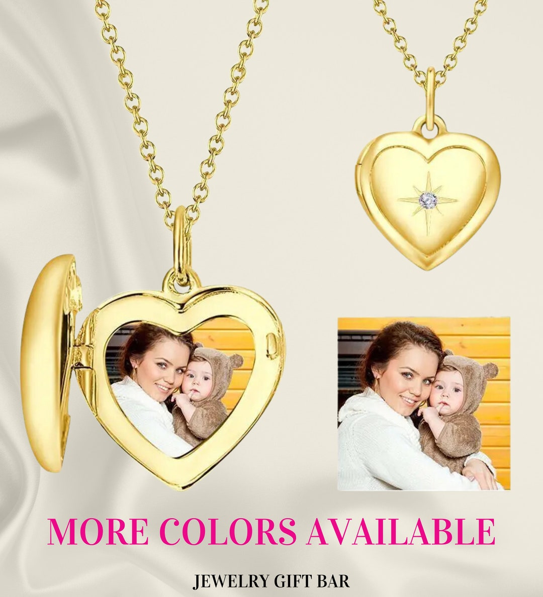 Personalized Heart Locket With Photo, Picture Necklace for Women ...