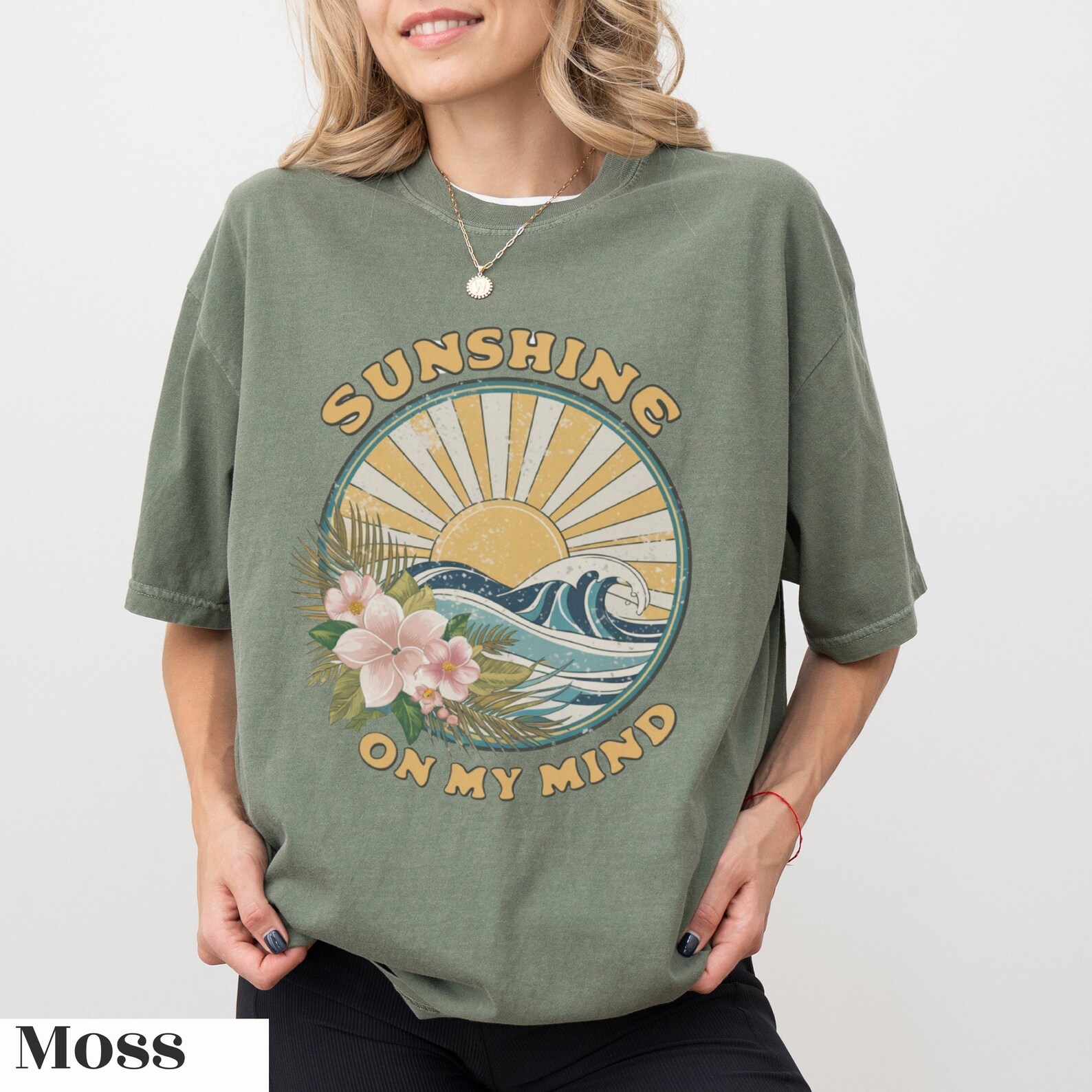 Retro Summertime T-shirt, Summer Sun and Wave Beach Vibes Shirt ...