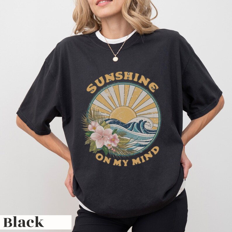 Retro Summertime T-shirt, Summer Sun and Wave Beach Vibes Shirt ...