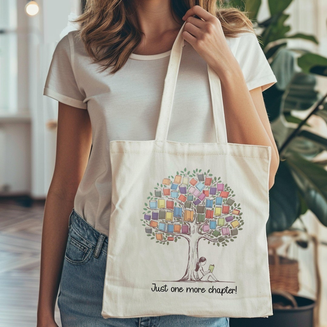 Book Tote Bag Just One More Chapter Book Tote Premium Book Club Tote ...