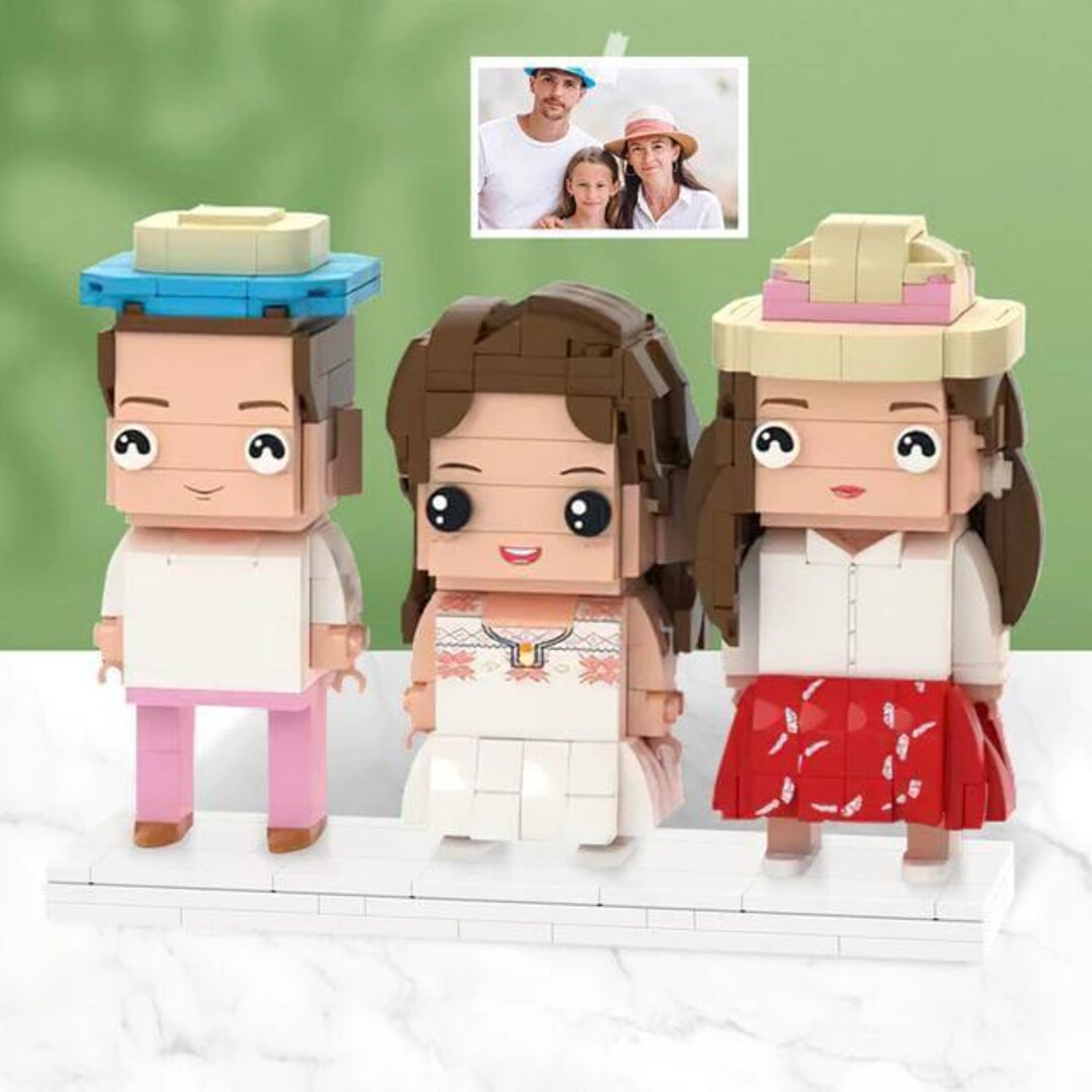 Custom Brick Figure People, Family Portrait Gift, Customizable Photo ...