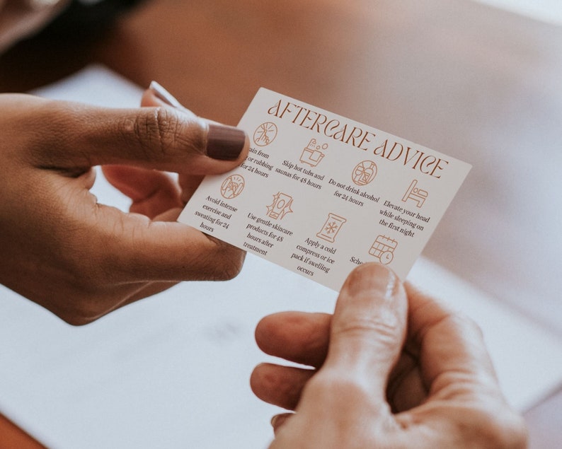 Filler Aftercare Card Template, Editable Care Instructions, Printable ...