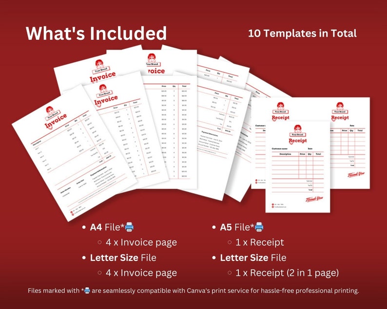 Tattoo Artist Invoice Template, Printable Receipt for Goth Shop ...