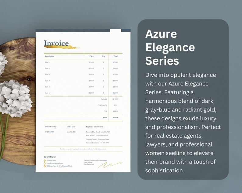 Luxury Invoice and Receipt Template, Real Estate Editable Canva ...