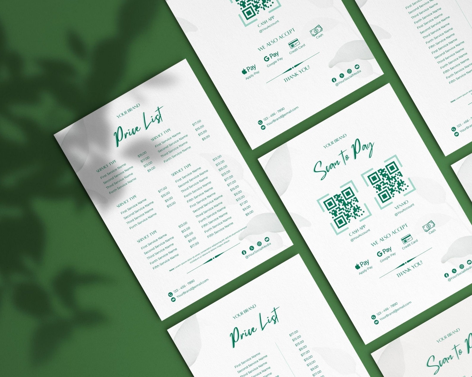 Small Business Menu Editable Template, Price List, Branding Kit, Canva ...