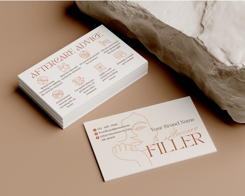 Filler Aftercare Card Template, Editable Care Instructions, Printable ...