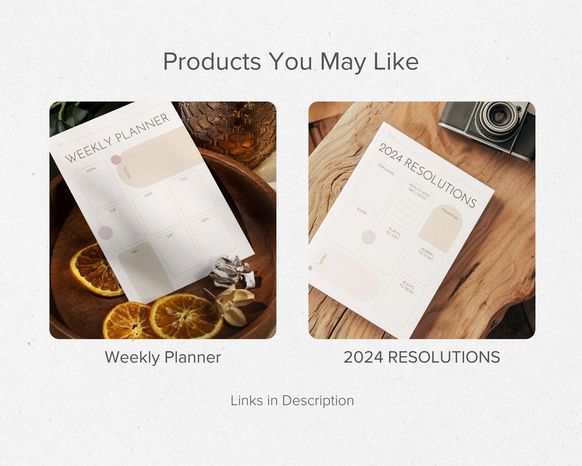 Retro Monthly Planner Printable Calendar, Stylized Schedule, Landscape ...