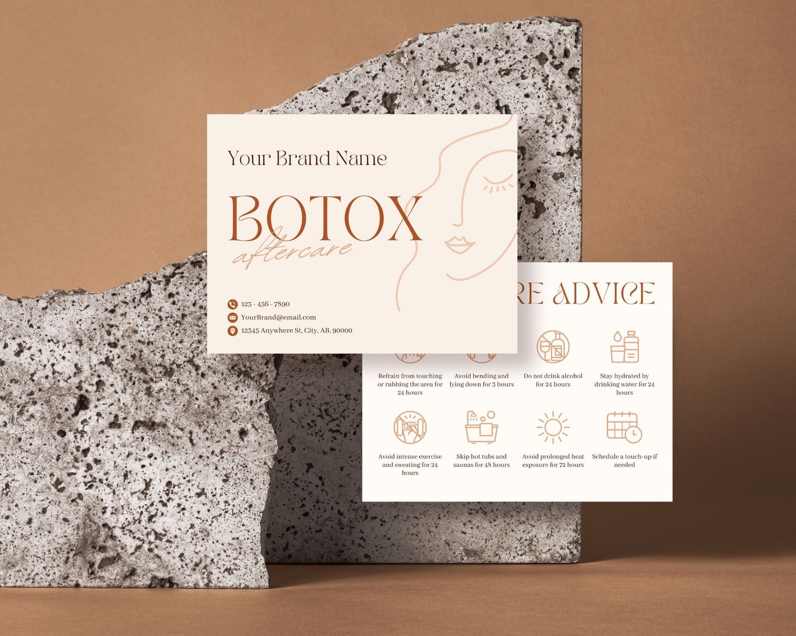 Botox Aftercare Card Template, Editable Beauty Care Card, Printable ...