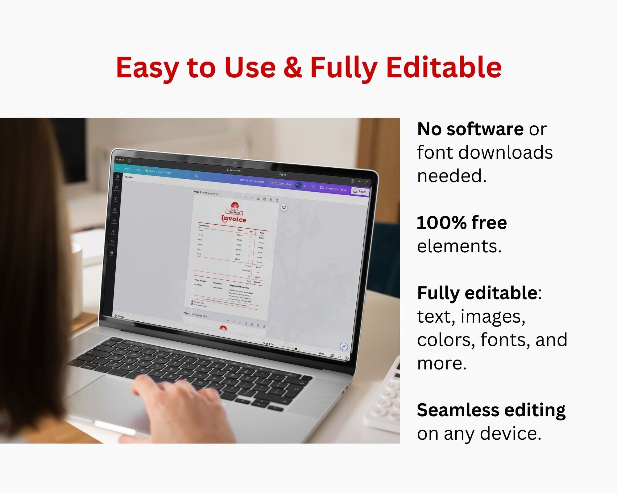 Tattoo Artist Invoice Template, Printable Receipt for Goth Shop ...