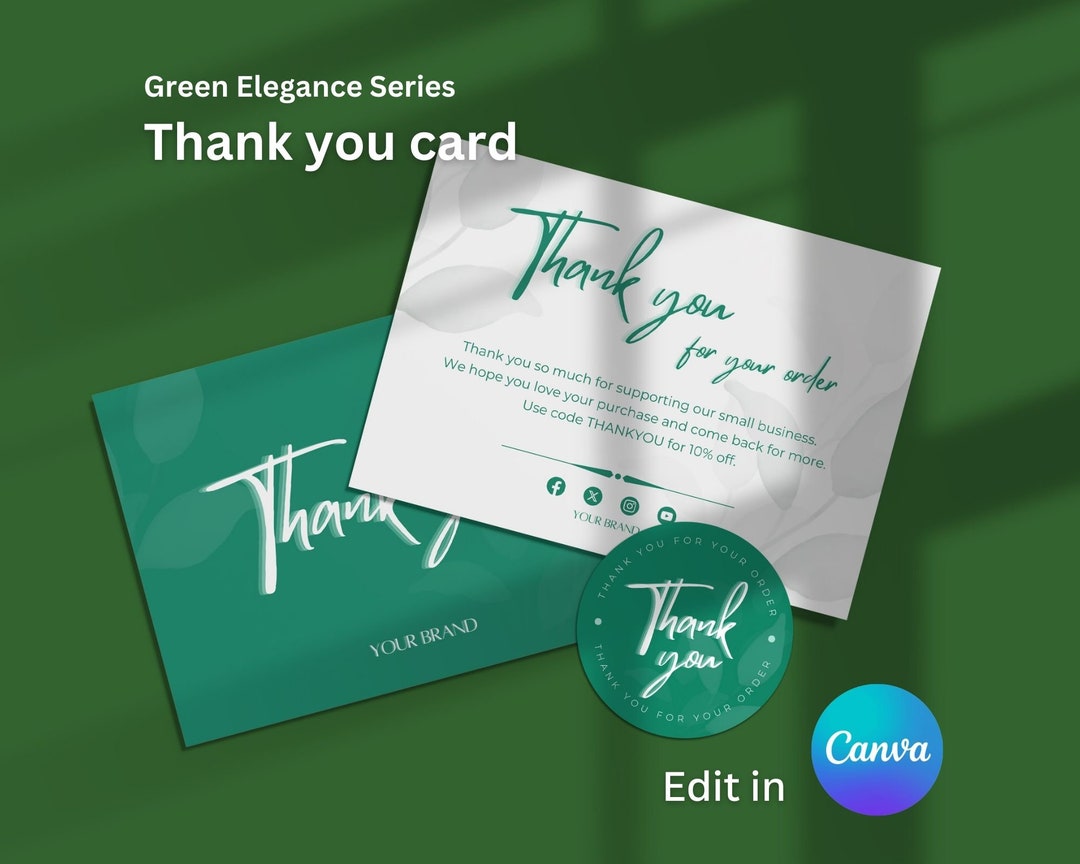Feminine Thank You Card, Interior Designer Postcard Template, Digital ...
