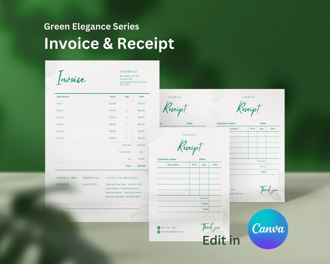 Minimalist Designer Invoice Template, Feminine Business Branding Canva ...