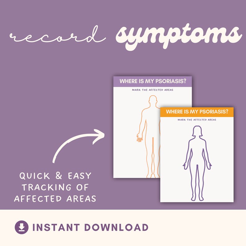 Psoriasis Symptoms Tracker Planner | Psoriasis Skin Care Health and ...