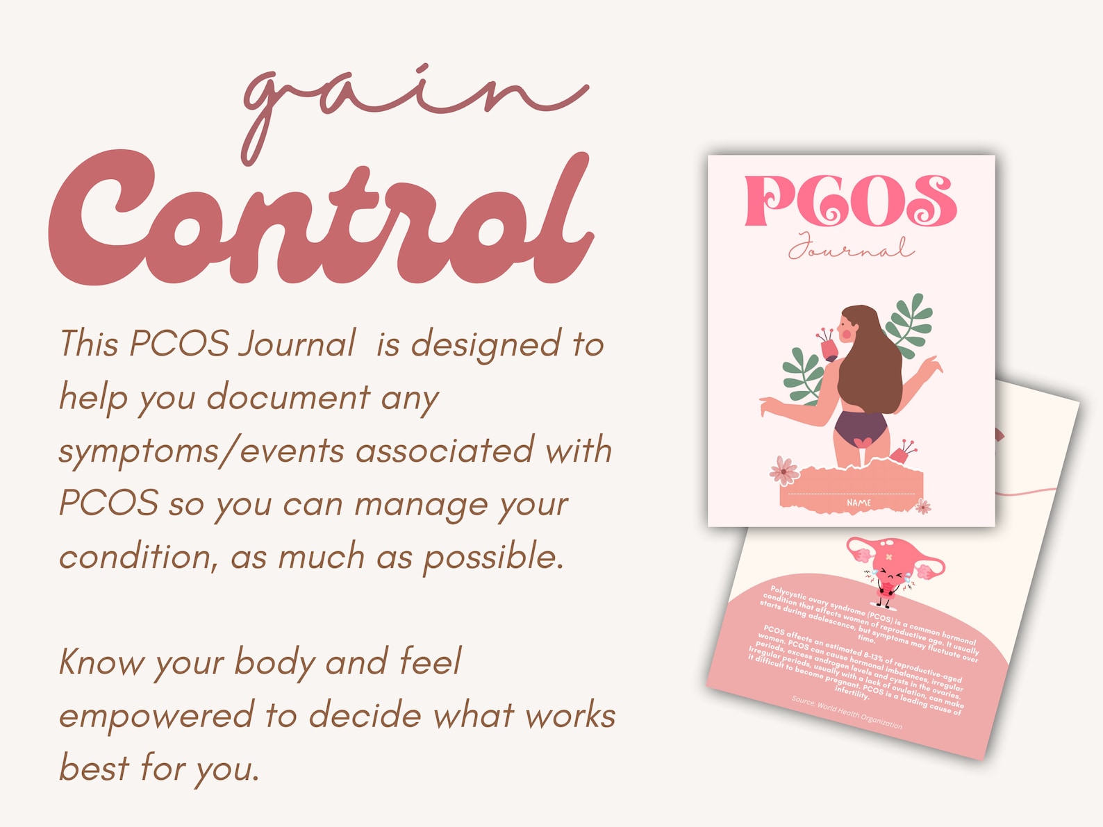 PCOS Journal Tracker Printable | PCOS Symptom | Period Tracker ...