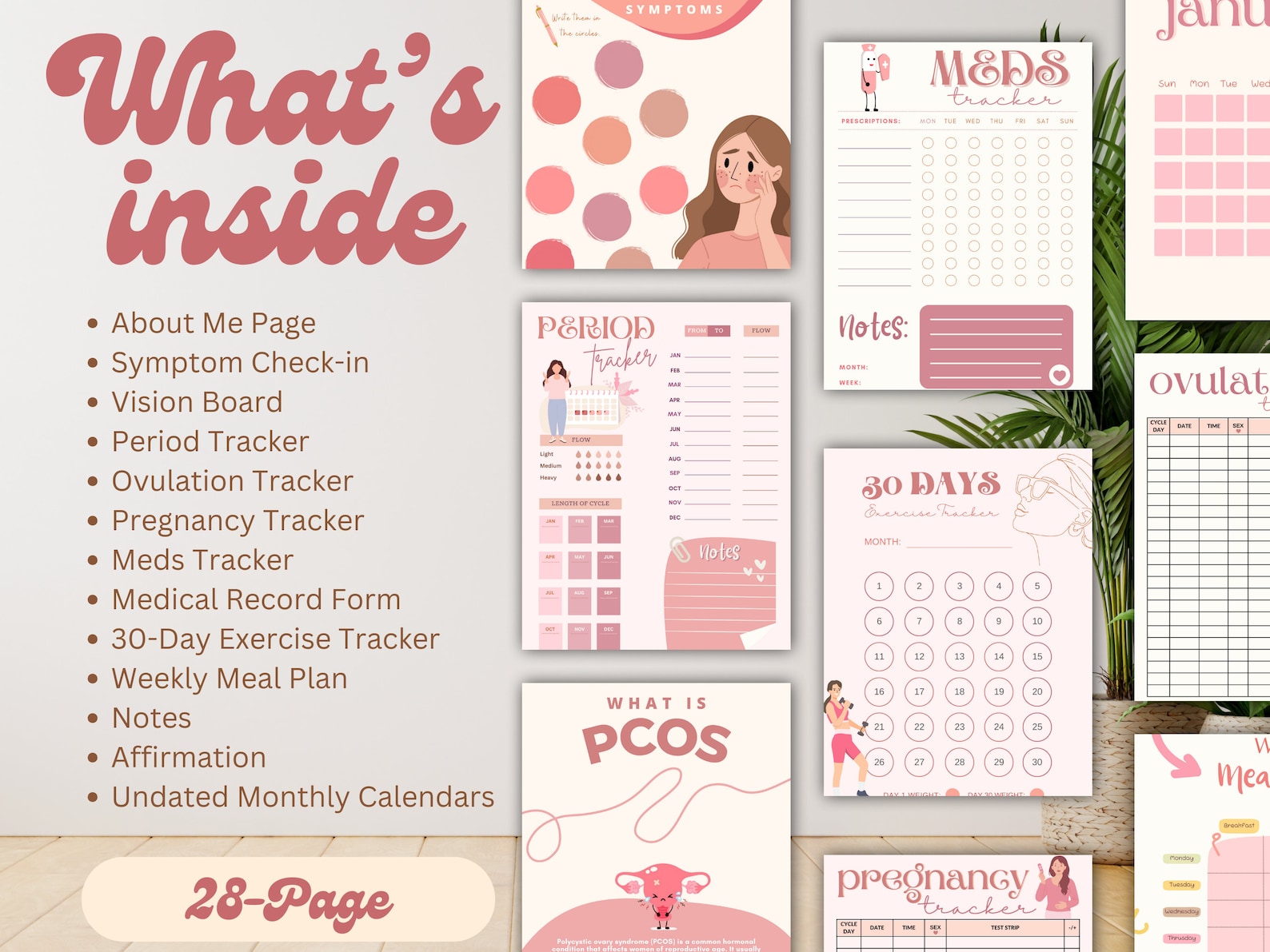 PCOS Journal Tracker Printable | PCOS Symptom | Period Tracker ...