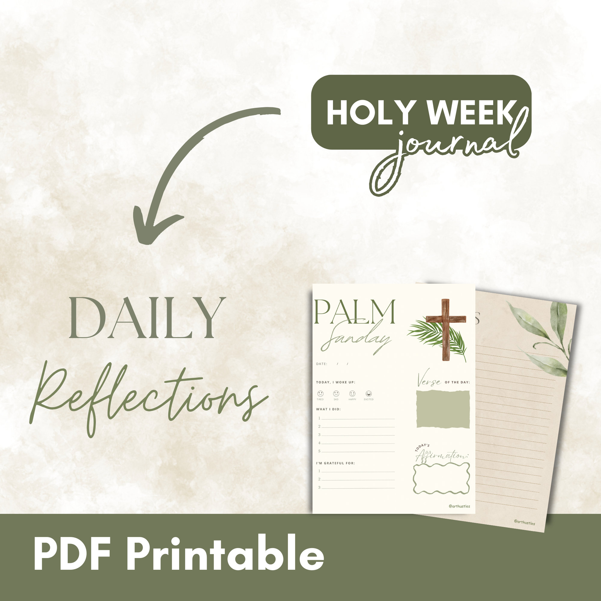 Walking With Jesus Holy Week Journal Printable | Holy Week Reflection ...