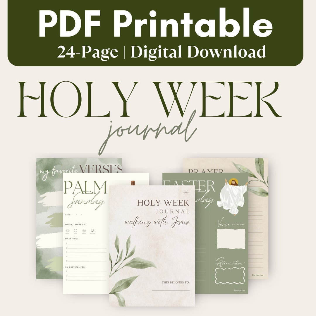 Walking With Jesus Holy Week Journal Printable | Holy Week Reflection ...