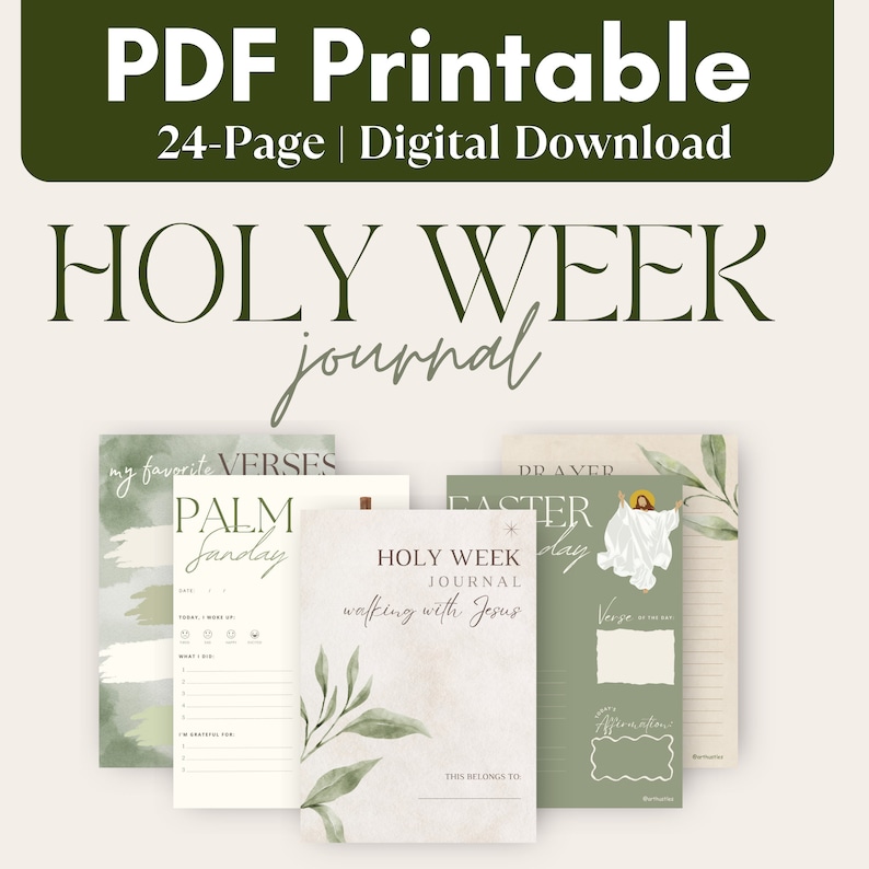 Walking With Jesus Holy Week Journal Printable | Holy Week Reflection ...
