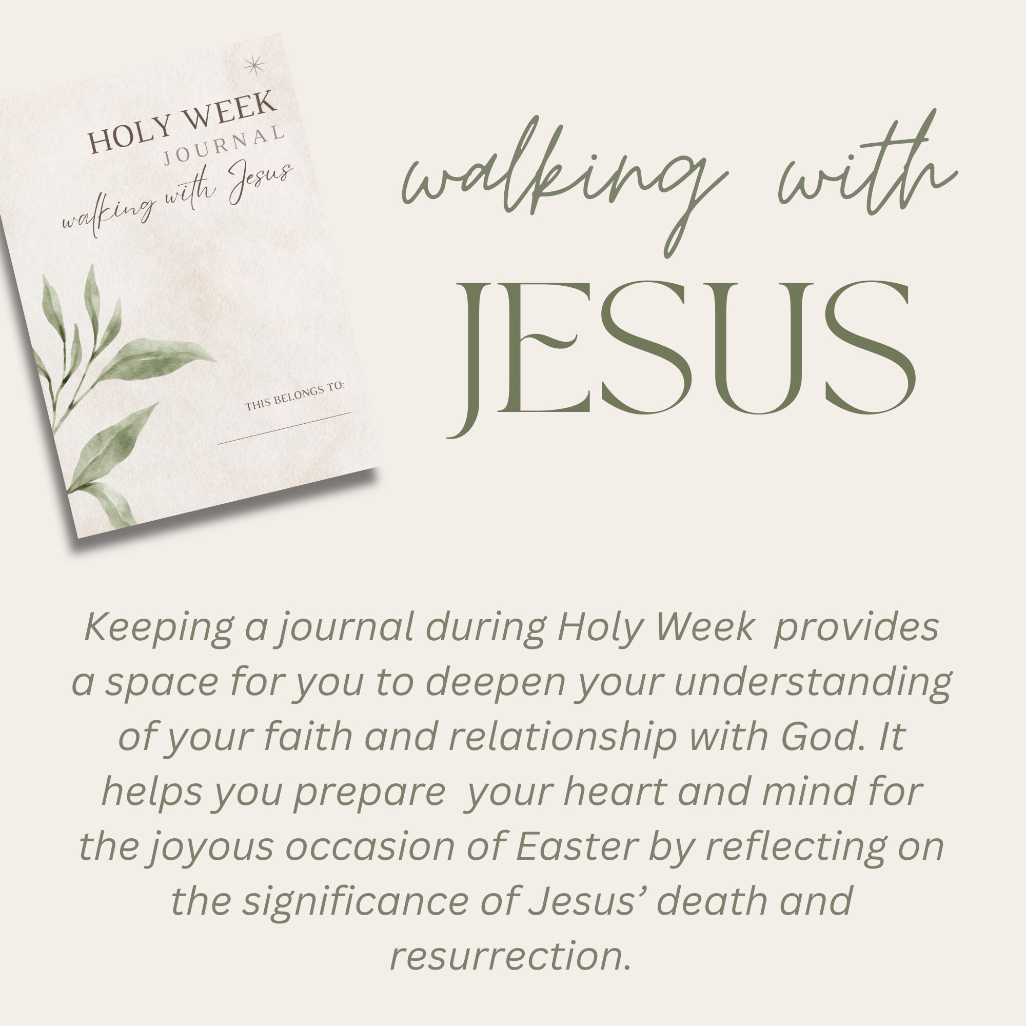 Walking With Jesus Holy Week Journal Printable | Holy Week Reflection ...