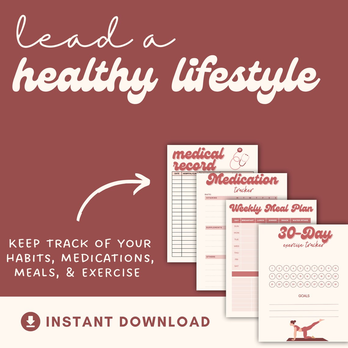 Living With PCOS Aesthetic Journal Printable | PCOS Symptoms Tracker ...