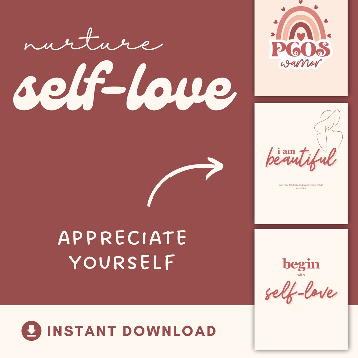 Living With PCOS Aesthetic Journal Printable | PCOS Symptoms Tracker ...