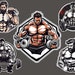 Printable Stickers 27 Muscle Man Gym Decals, Instant Download Strong ...