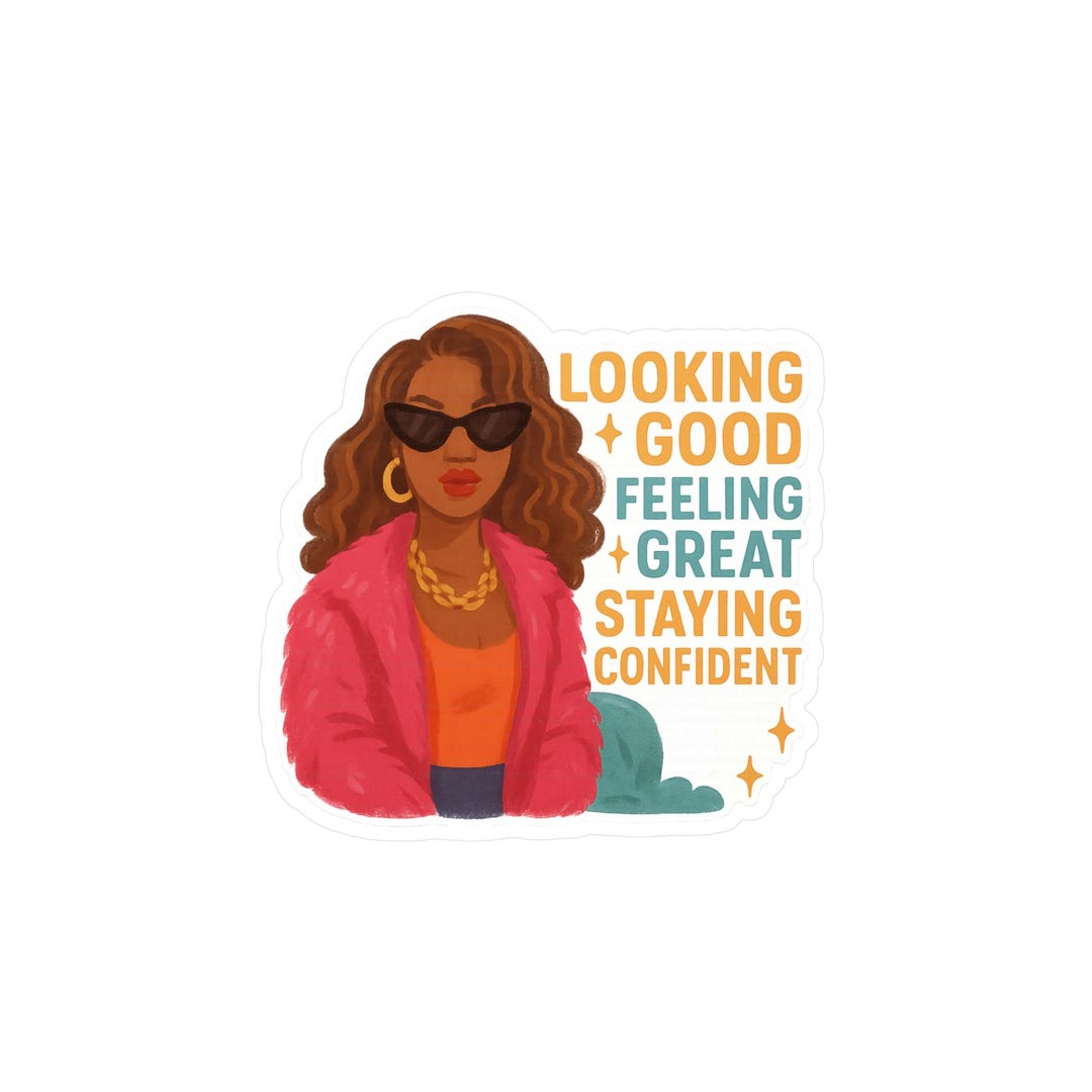 Self-esteem Decor - Fun Chic Confidence Kiss-cut Vinyl Decals, Vibrant ...
