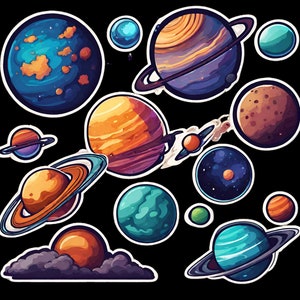Printable Planets PNG Stickers - High-quality Space Journal & Planner ...