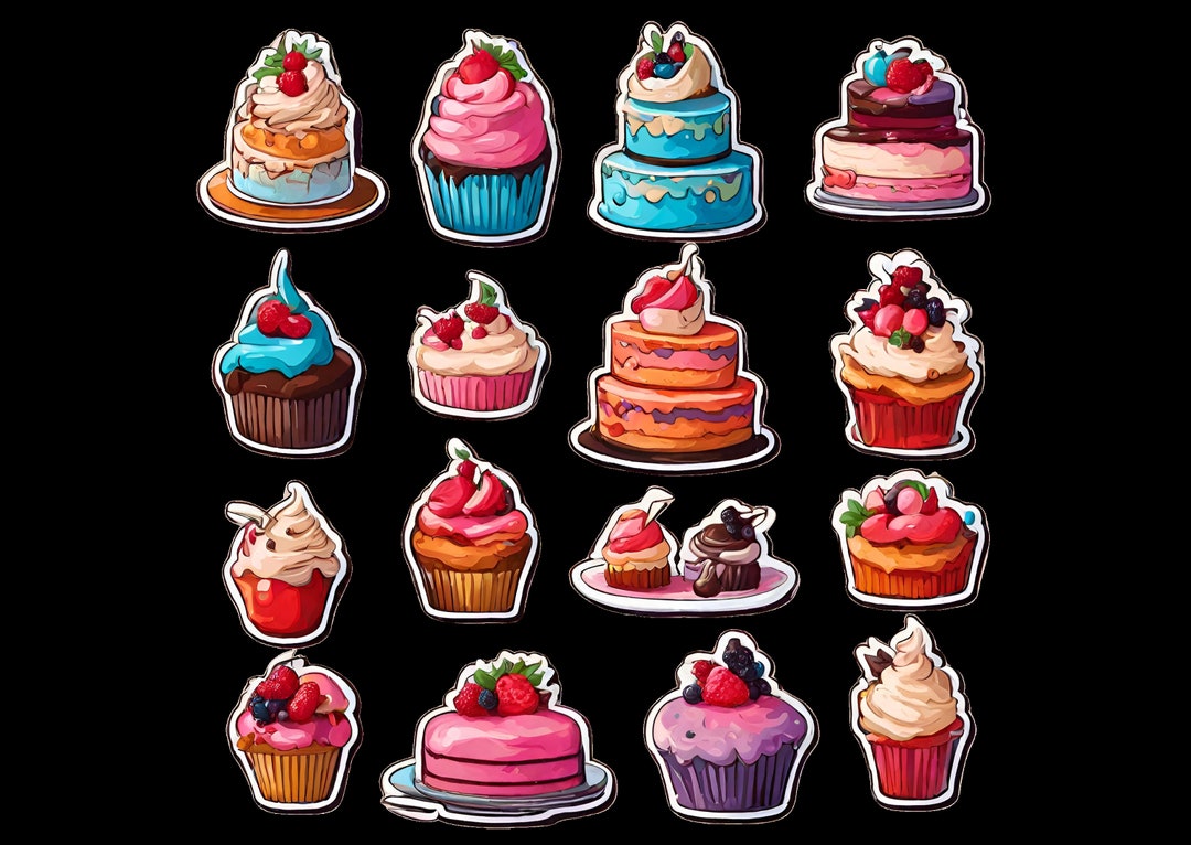 Printable Stickers - Sweet Cakes Designs, DIY Sticker Printing for ...