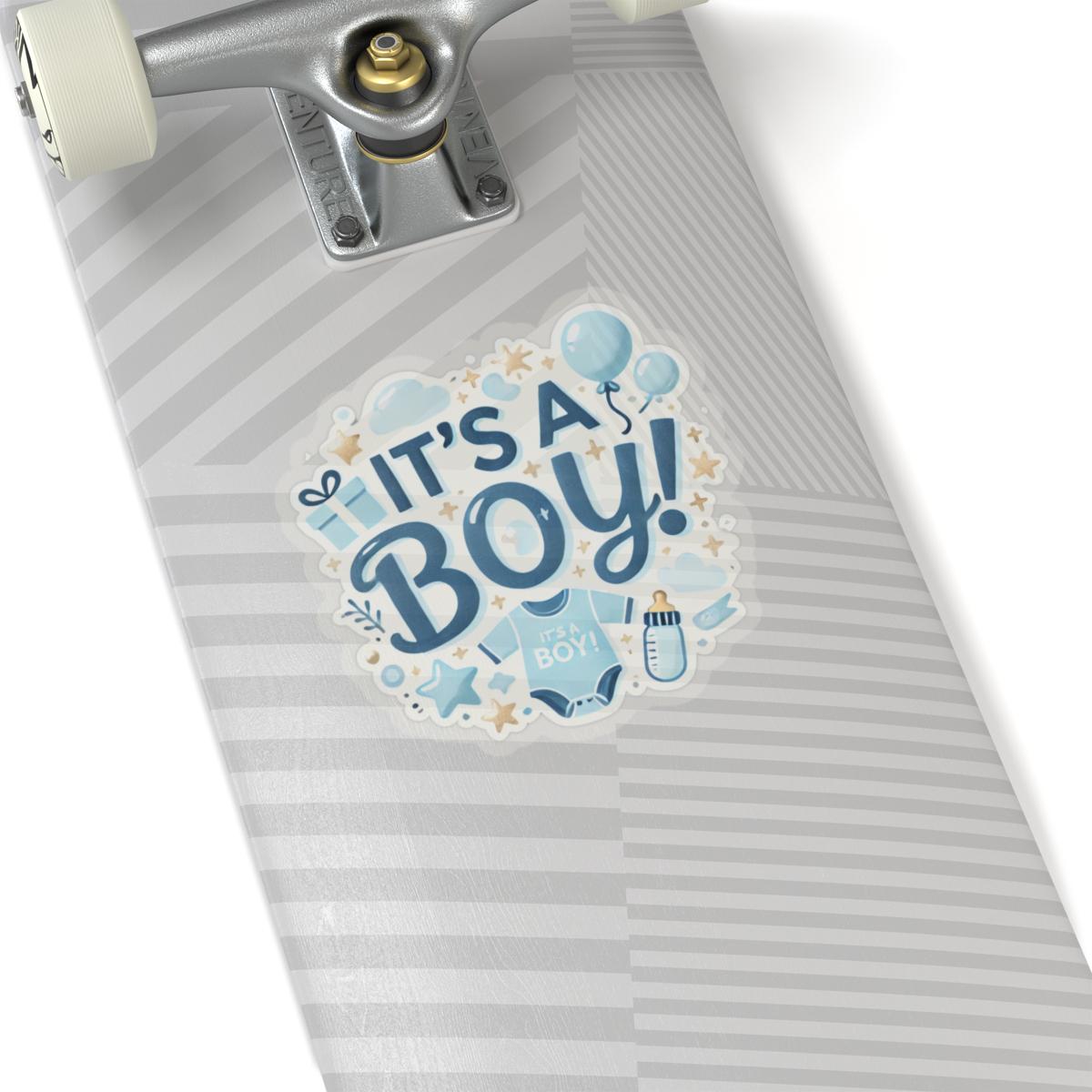 Baby Shower Decor - It's a Boy Kiss-cut Stickers, Durable Vinyl for ...