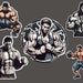 Printable Stickers 27 Muscle Man Gym Decals, Instant Download Strong ...