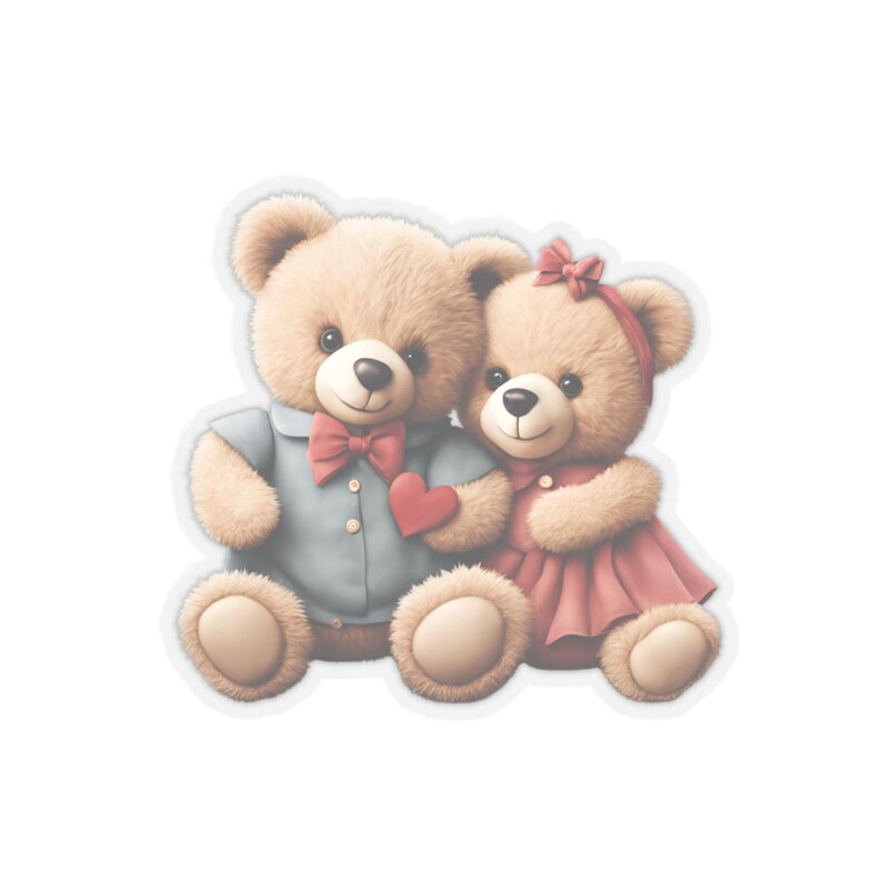 Cute Teddy Stickers - Adorable Teddy Bear Couple in Love, Perfect for ...