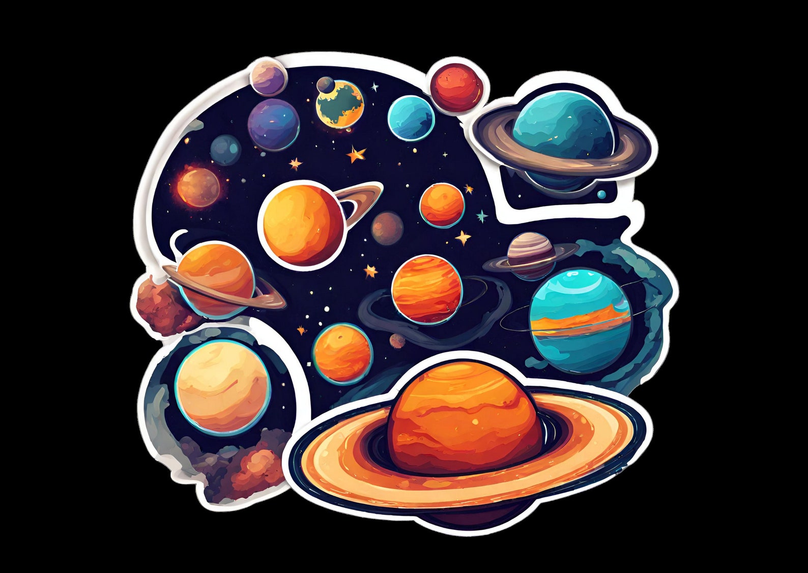 Printable Planets PNG Stickers - High-quality Space Journal & Planner ...