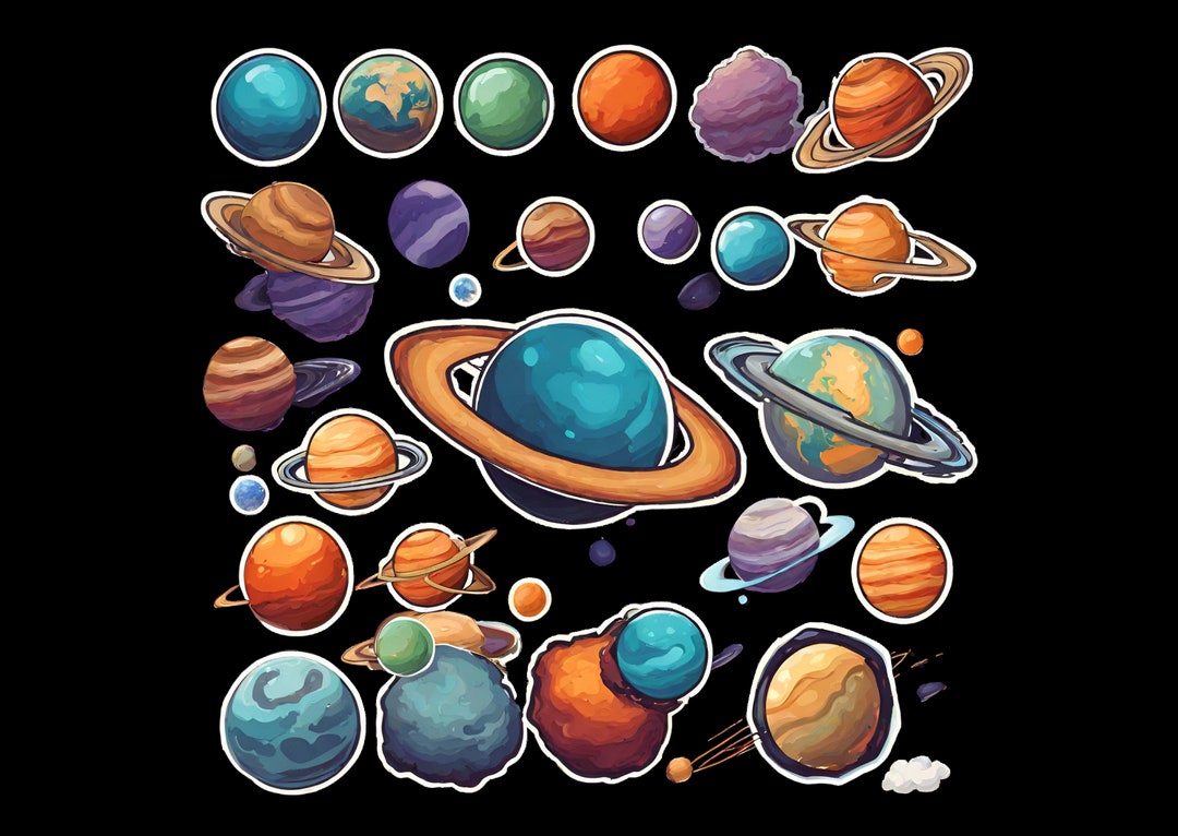 Space Stickers - Instant Download Printable Planets, High-resolution ...