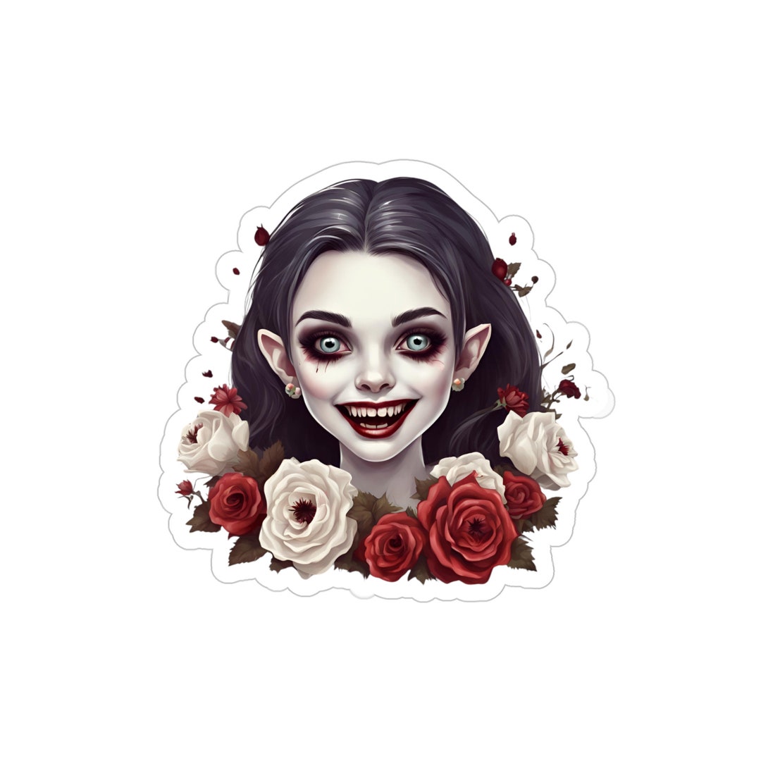 Vampire Girl Laptop Decals, Transparent Waterproof Stickers for Indoor ...