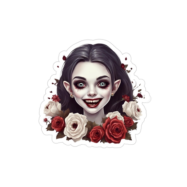 Vampire Girl Laptop Decals, Transparent Waterproof Stickers for Indoor ...