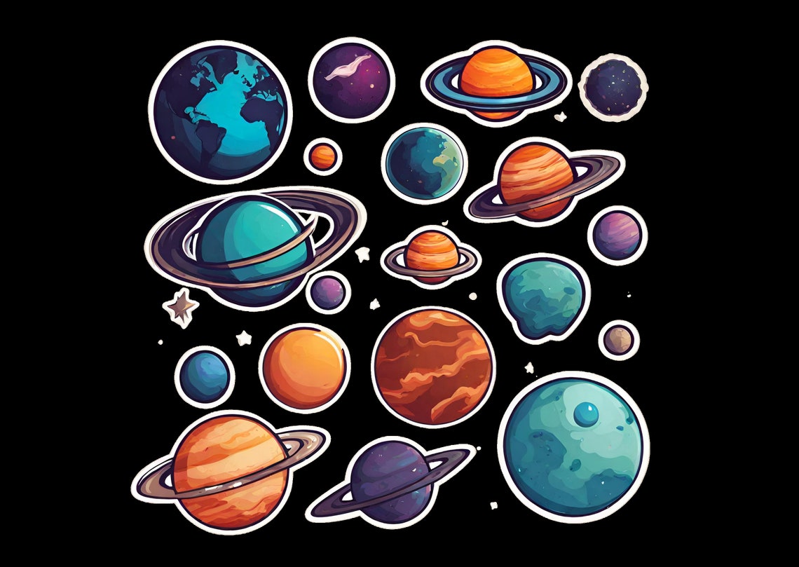 Printable Planets PNG Stickers High-quality Space Journal & Planner ...