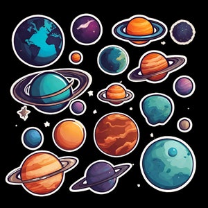 Printable Planets PNG Stickers - High-quality Space Journal & Planner ...