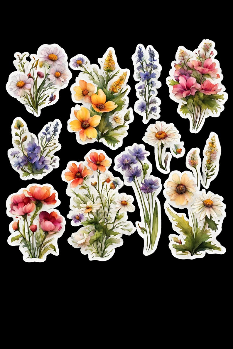 Printable Flowers Set - Unique Flowers PNG, Instant Download for ...