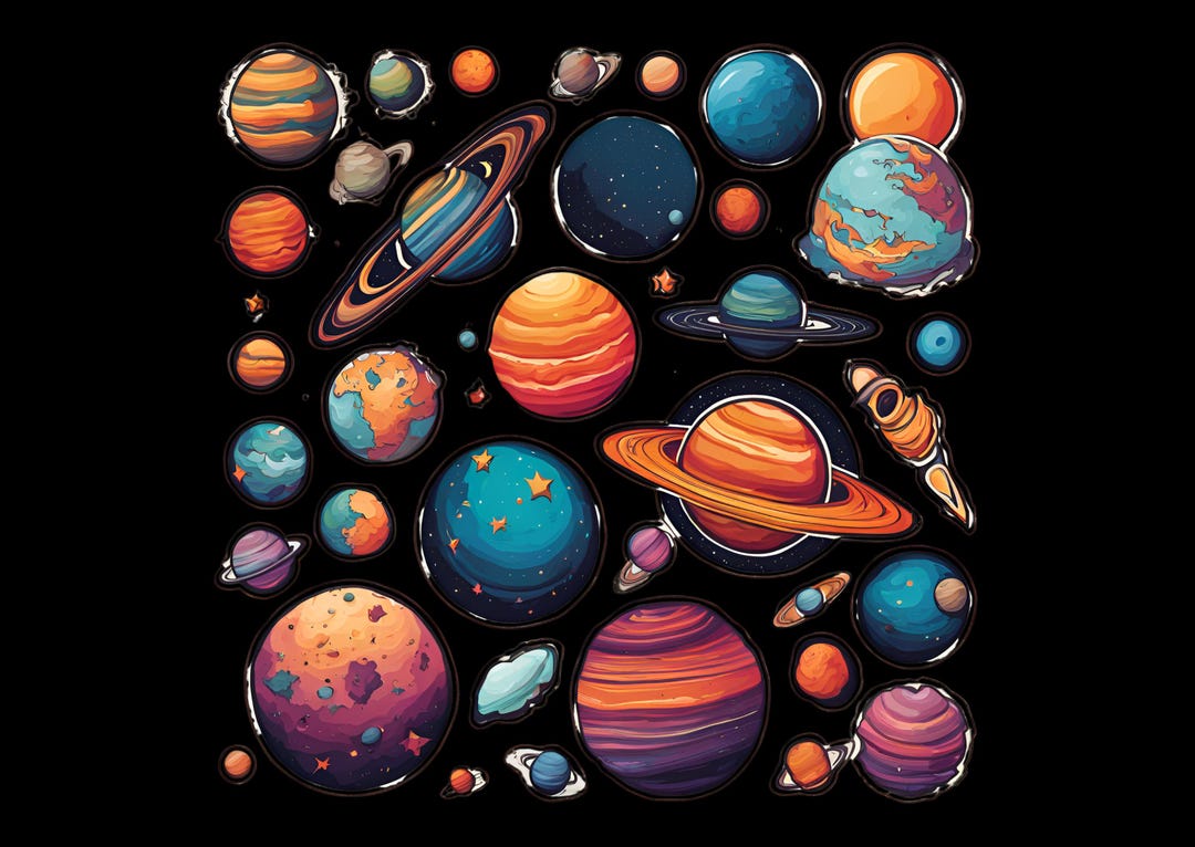 20 Sets of Printable Planets Stickers, DIY Space Stickers for Kids ...