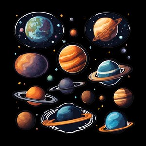 20 Sets of Printable Planets Stickers, DIY Space Stickers for Kids ...