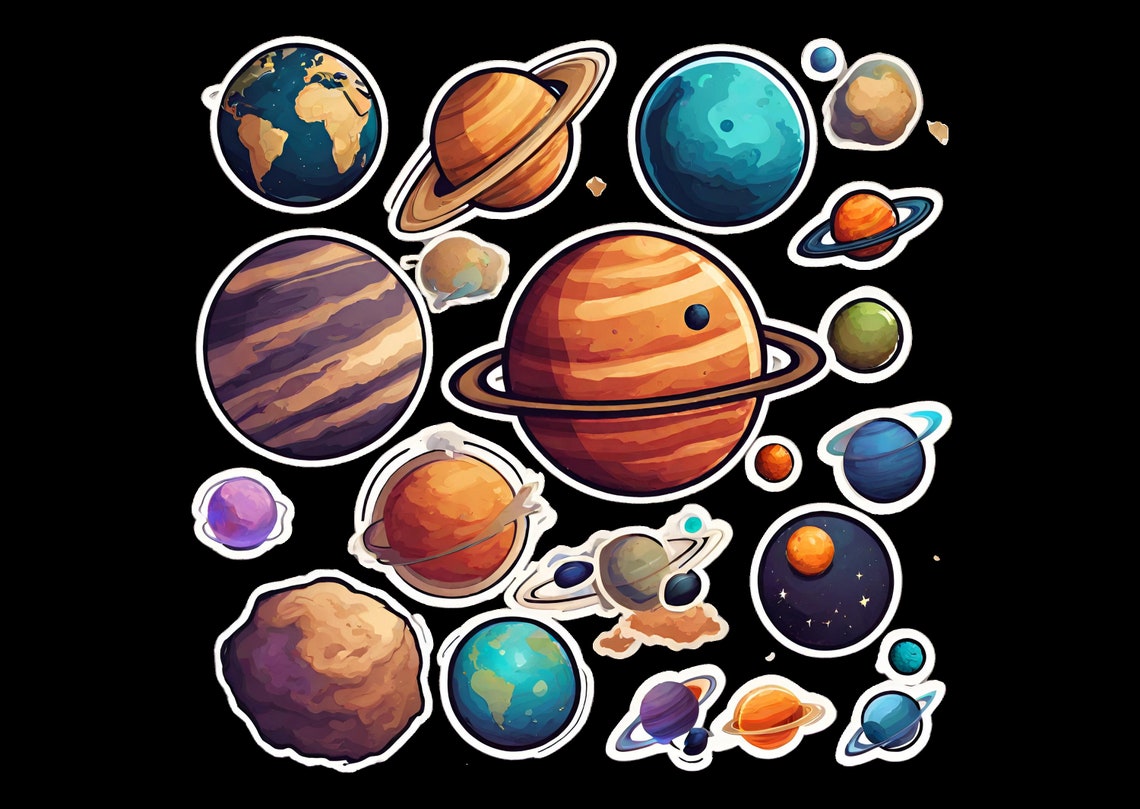 Printable Planets PNG Stickers High-quality Space Journal & Planner ...